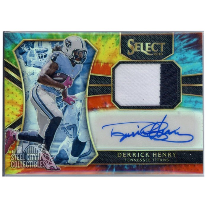 Derrick Henry 2016 Panini Select Tie-Dye Autograph Rookie Patch Card # ...