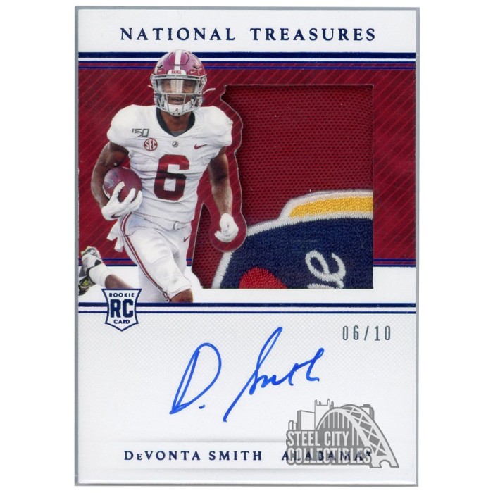 DeVonta Smith 2021 Panini National Treasures Collegiate Blue Autograph ...