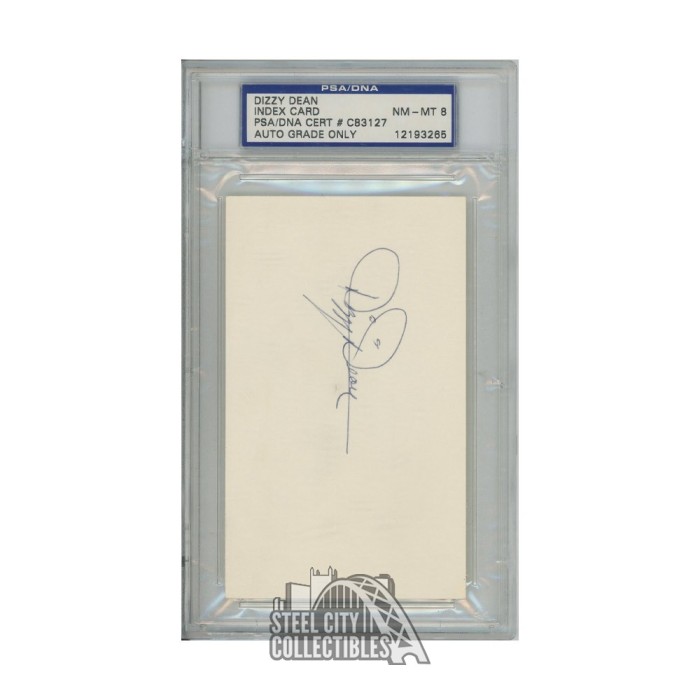 Dizzy Dean Autographed Index Card - PSA/DNA 8 NM-MT | Steel City ...