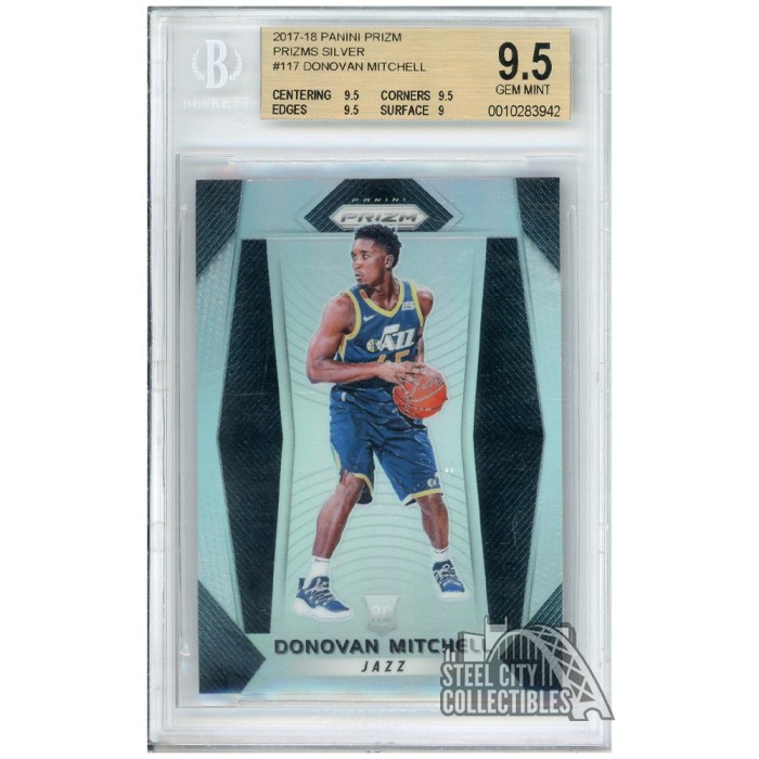 Donovan Mitchell 2017-18 Panini Prizm Silver Rookie Card #117 BGS 9.5 ...