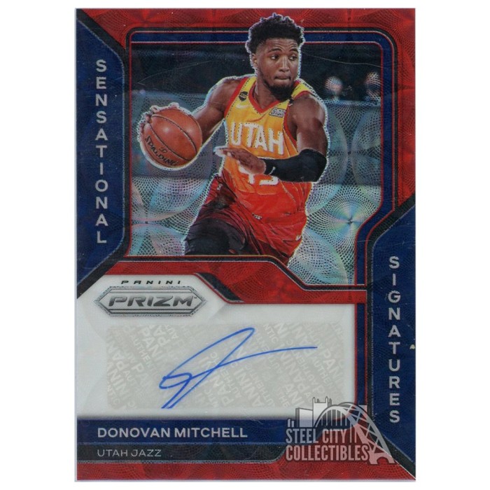 Donovan Mitchell 2020-21 Panini Prizm Sensational Signatures Choice Red ...
