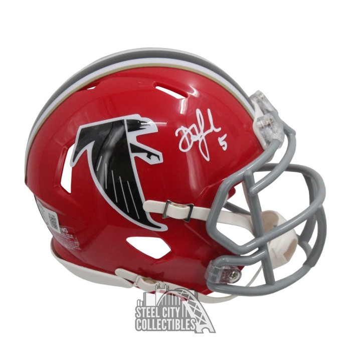 Drake London Autographed Atlanta 66-69 Throwback Mini Football Helmet ...