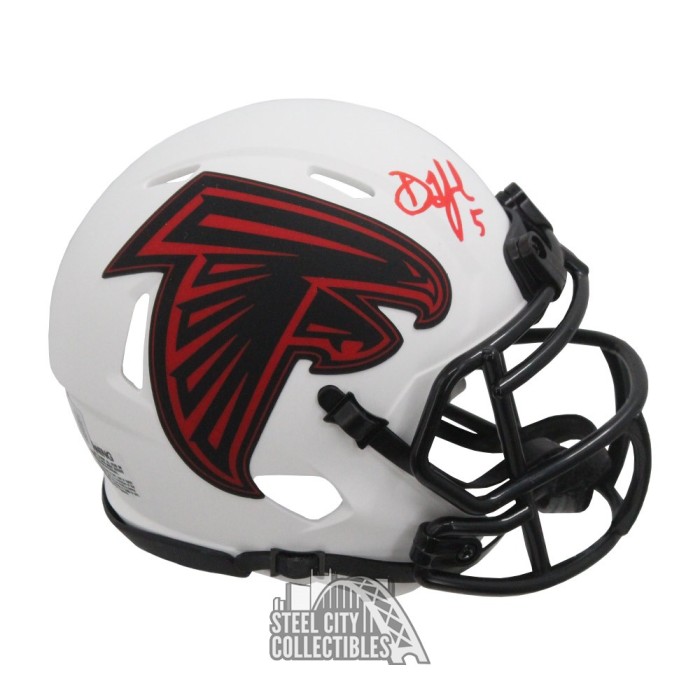 Drake London Autographed Atlanta Lunar Eclipse Mini Football Helmet ...