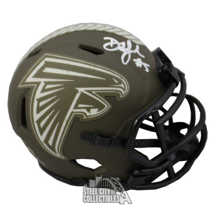 Drake London Autographed Atlanta Salute to Service Mini Football Helmet ...
