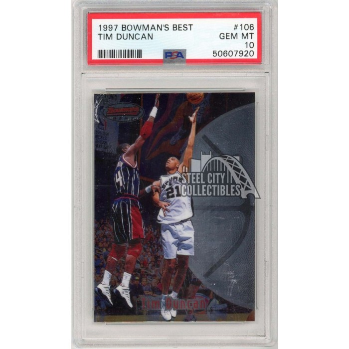 Tim Duncan 1997-98 Bowman's Best Rookie Card #106 PSA 10 | Steel City ...