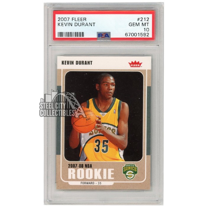 Kevin Durant 2007-08 Fleer Rookie Card #212 PSA 10 | Steel City ...
