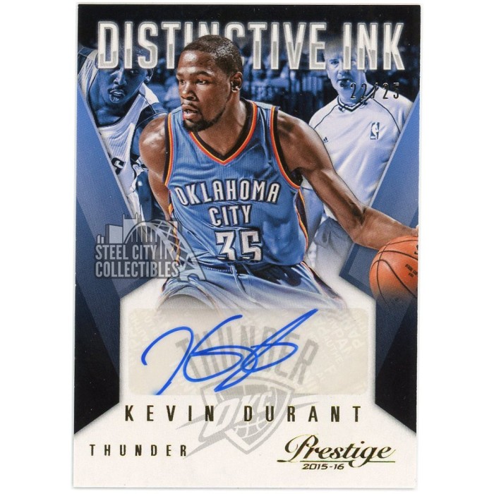 Kevin Durant 2015-16 Panini Prestige Distinctive Ink Gold Auto 22/25 ...