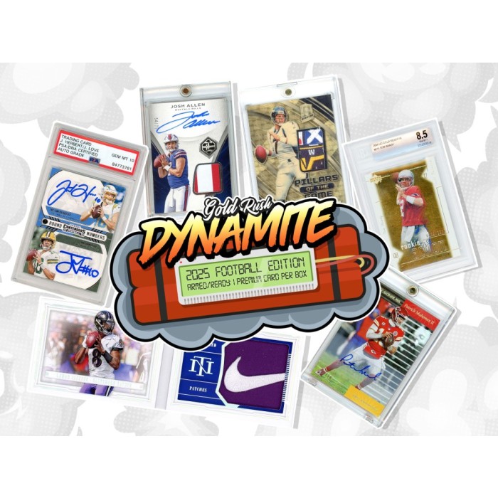 2025 Gold Rush Dynamite Football 3-Box Case | Steel City Collectibles