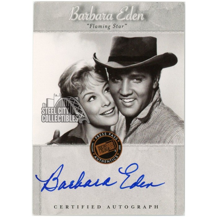 Barbara Eden 2007 Press Pass Elvis Is Autograph Card | Steel City ...