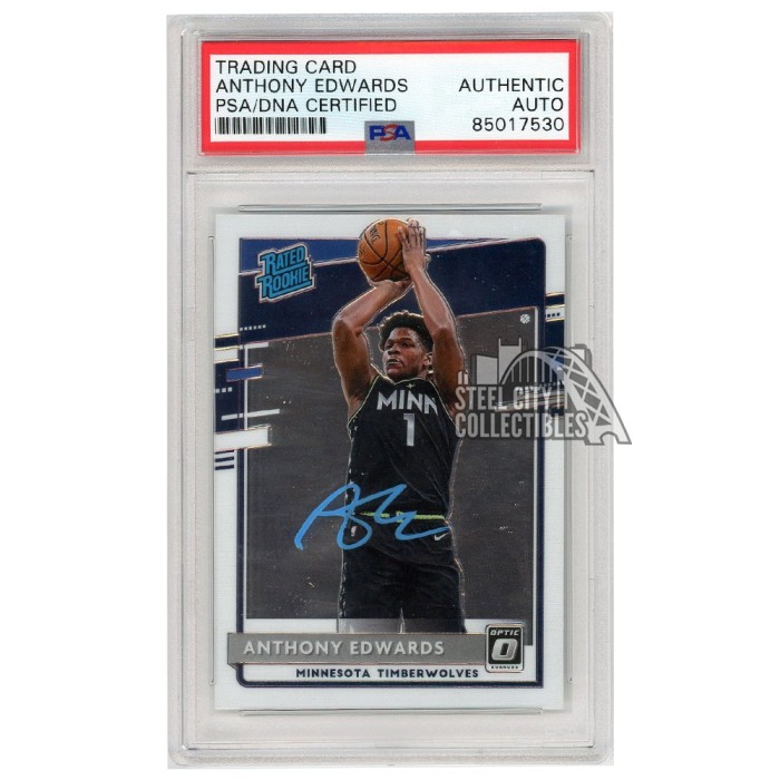 Anthony Edwards 2020-21 Panini Donruss Optic Rated Rookie Autograph ...