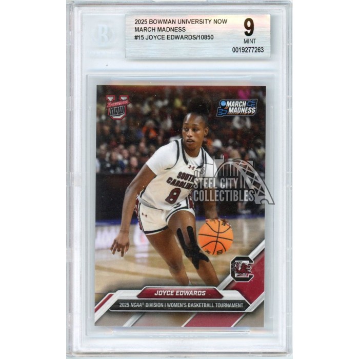Joyce Edwards 2025 Bowman U Now March Madness Card #15 BGS 9 | Steel ...