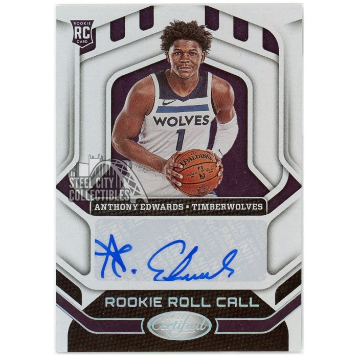 Anthony Edwards 2020-21 Panini Certified Rookie Roll Call Autograph ...