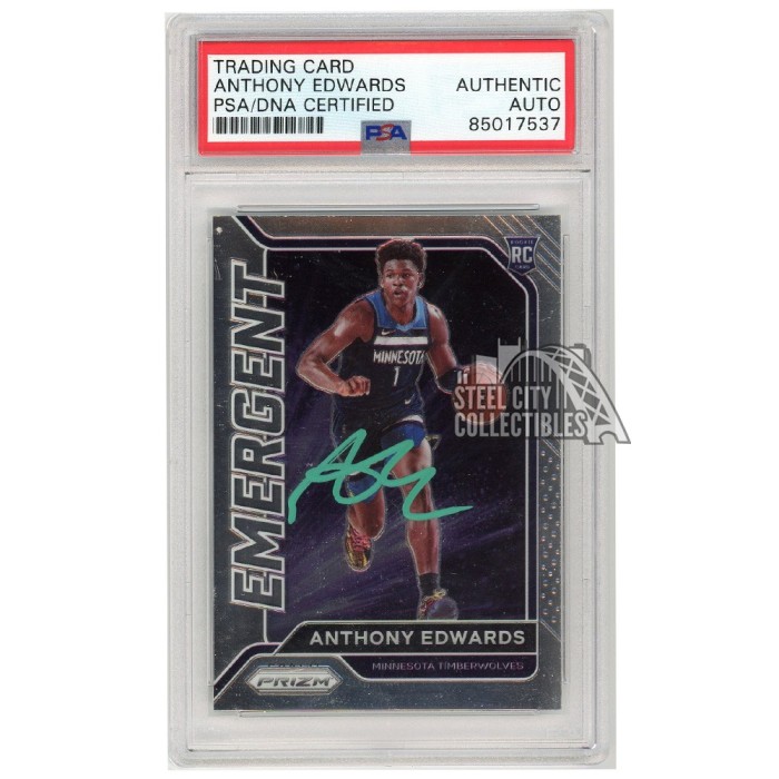 Anthony Edwards 2020-21 Panini Prizm Emergent Autograph Rookie Card #3 ...