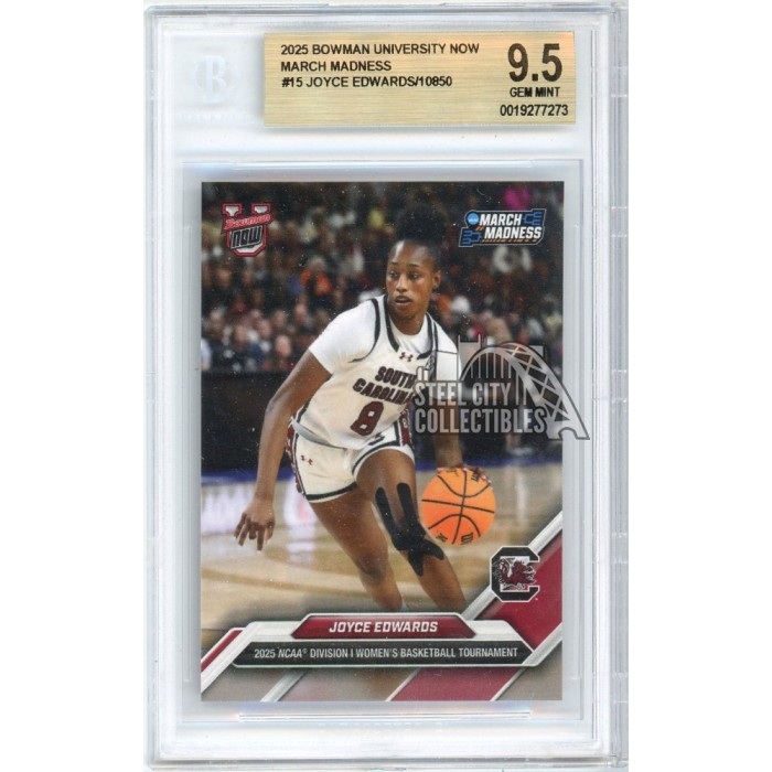 Joyce Edwards 2025 Bowman U Now March Madness Card #15 BGS 9.5 | Steel ...