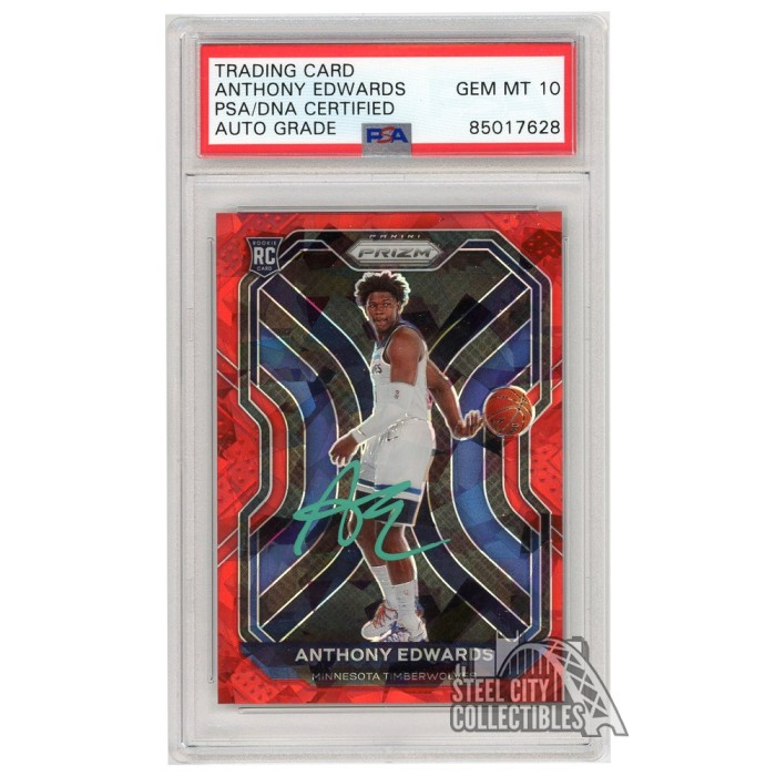 Anthony Edwards 2020-21 Panini Prizm Red Ice Autograph Rookie Card #258 ...
