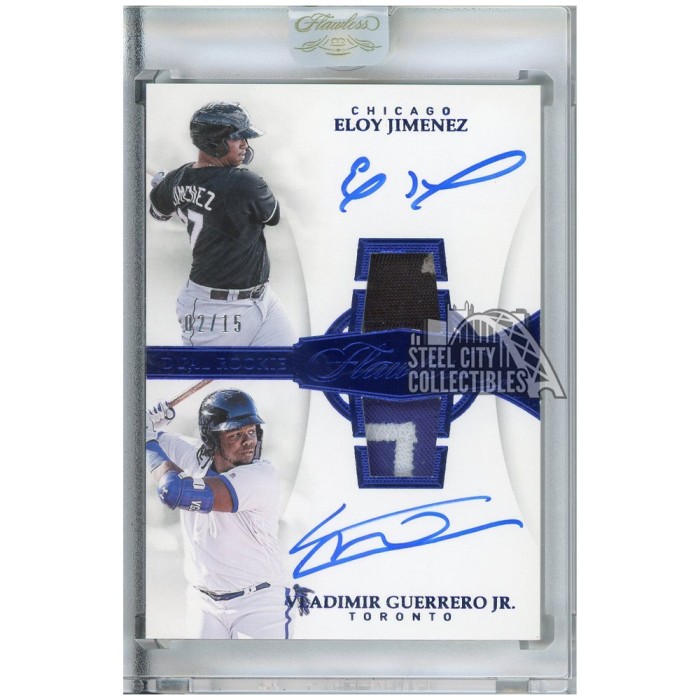 Vladimir Guerrero Jr, Eloy Jimenez 2019 Panini Flawless Blue Autograph ...