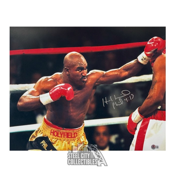 Evander Holyfield Autographed 16x20 Boxing Photo - BAS | Steel City ...