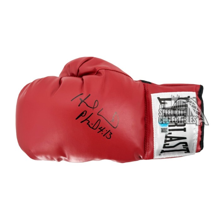 Evander Holyfield Autographed Everlast Red Boxing Glove - BAS (Left ...