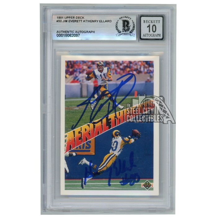 Jim Everett & Henry Ellard 1991 Upper Deck Aerial Threats Dual ...