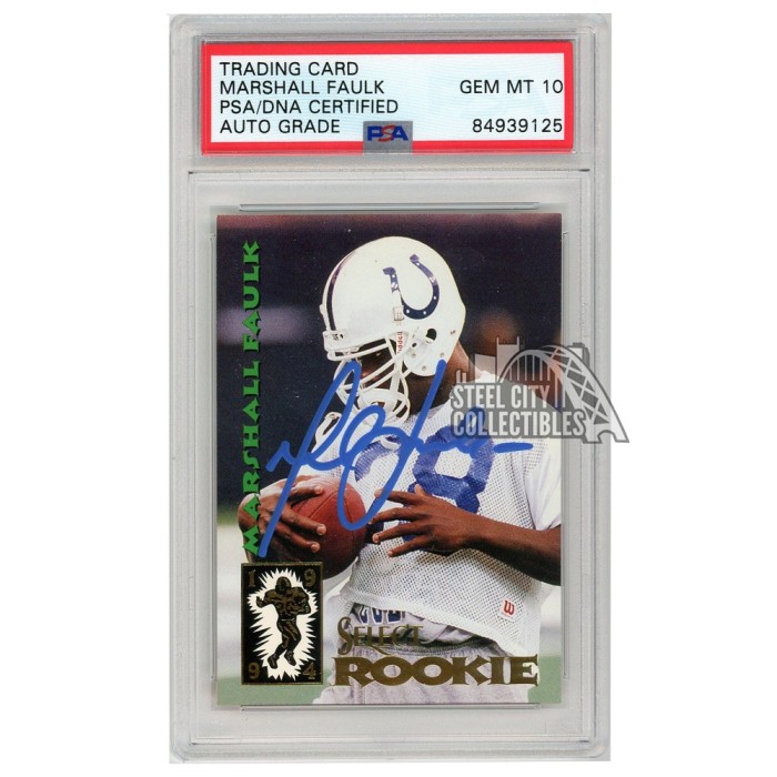 Marshall Faulk 1994 Pinnacle Select Autograph Rookie Card #200 PSA/DNA ...