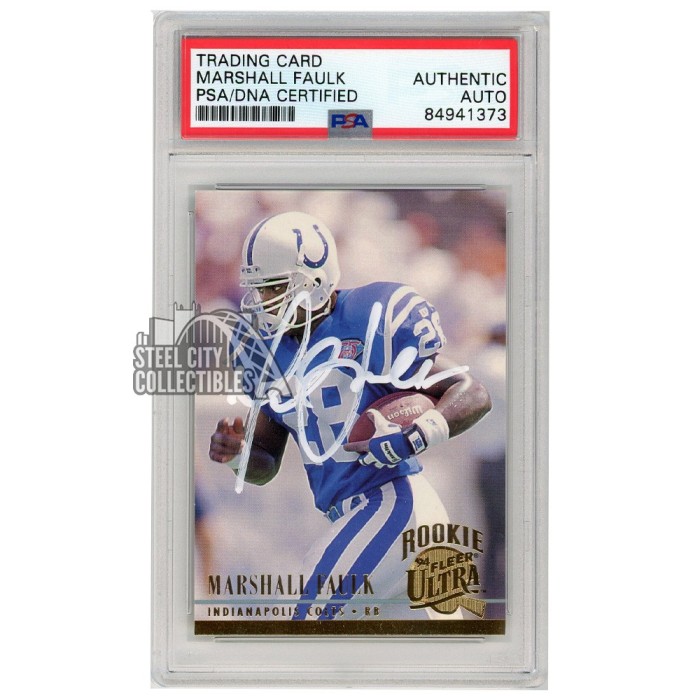Marshall Faulk 1994 Fleer Ultra Autograph Rookie Card #408 PSA/DNA ...