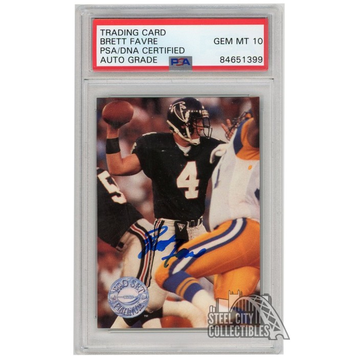 Brett Favre 1991 Pro Set Platinum Rookie Autograph Card #290 PSA/DNA 10 ...