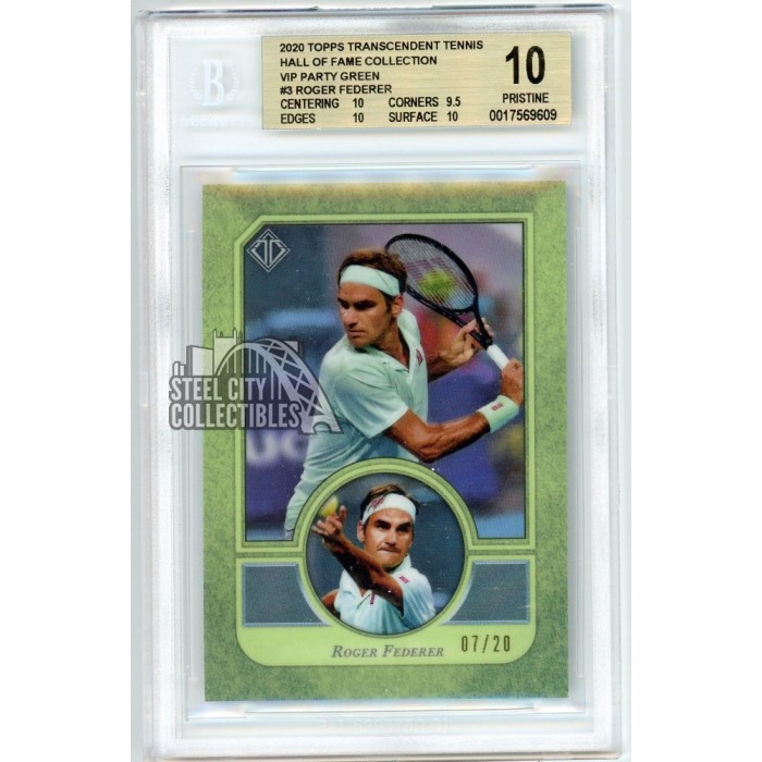 Roger Federer 2020 Topps Transcendent Tennis VIP Green Card #3 /20 BGS ...