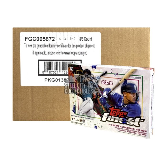 2024 Topps Finest Baseball Hobby 8-Box Case | Steel City Collectibles