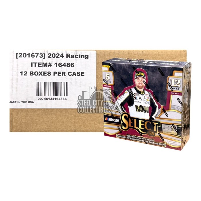 2024 Panini Select Racing Hobby 12-Box Case | Steel City Collectibles