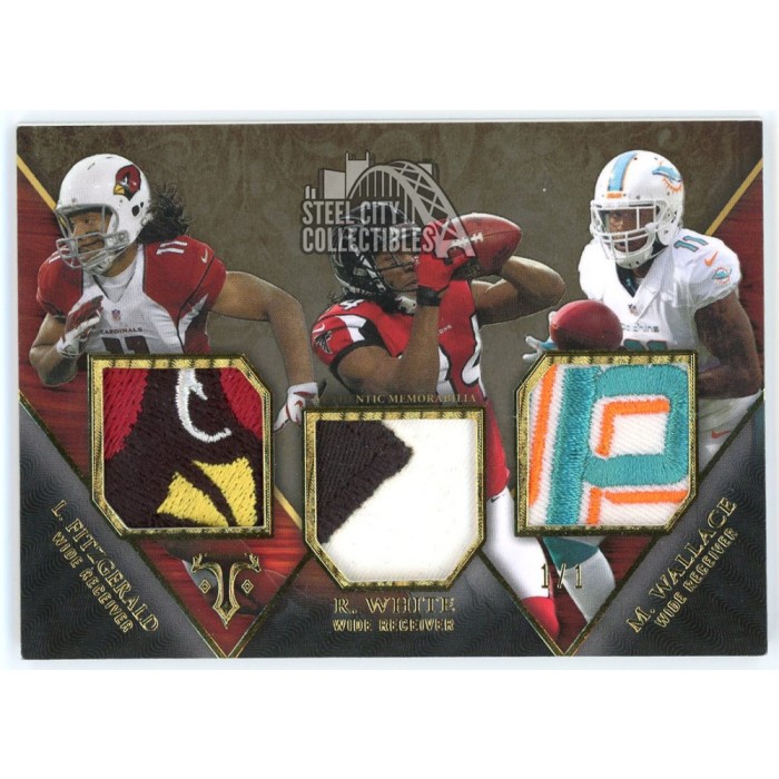 Fitzgerald, White, Wallace 2014 Topps Triple Threads Triple Relic Card ...
