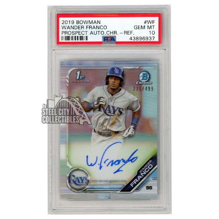 Wander Franco 2019 Bowman 1st Bowman Chrome Refractor Autograph Card # ...