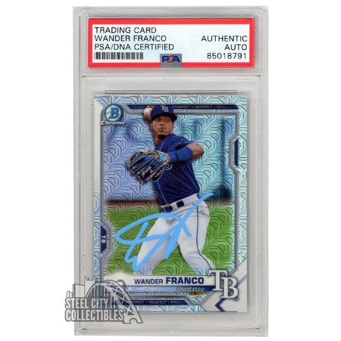 Wander Franco 2021 Bowman Chrome Mojo Autograph Card #BCP-240 PSA/DNA ...