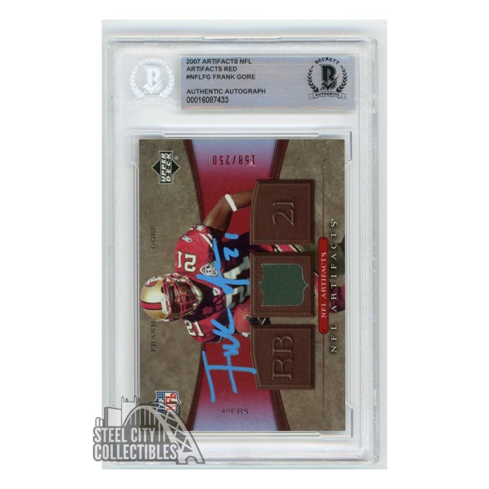 Frank Gore 2007 Upper Deck Artifacts Red Autograph Jersey Card /250 # ...