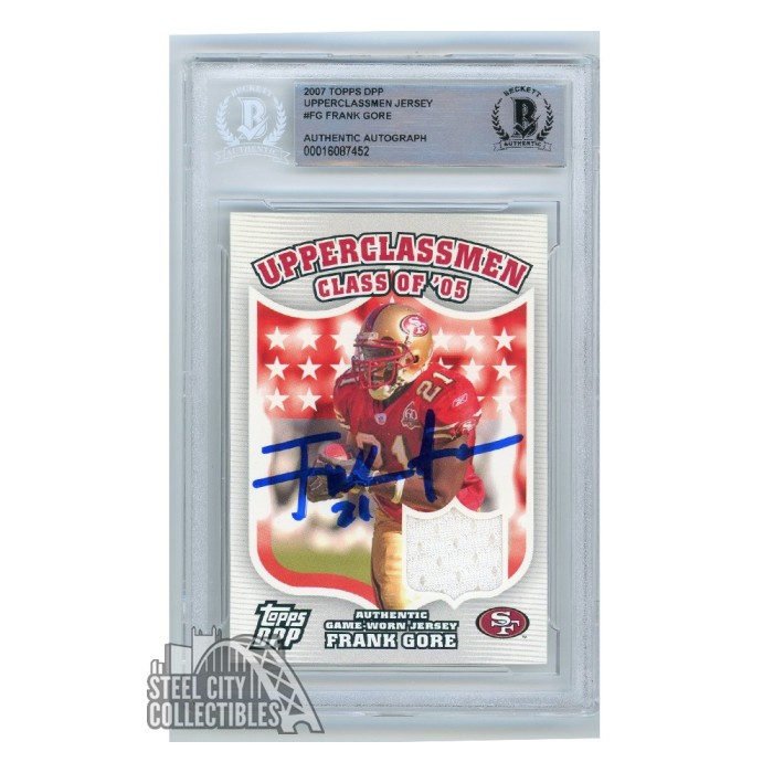 Frank Gore 2005 Topps DPP Underclassmen Autograph Jersey Card #FG BAS ...