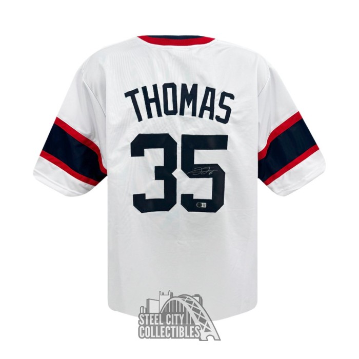 Frank Thomas Autographed Chicago Custom White Baseball Jersey - BAS | Steel City Collectibles