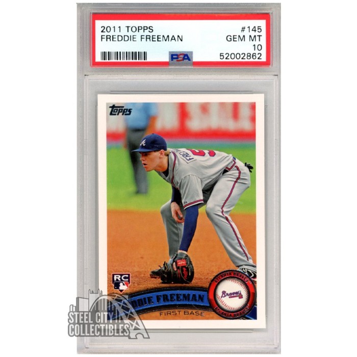 Freddie Freeman 2011 Topps Baseball Rookie Card #145 PSA 10 GEM MINT ...