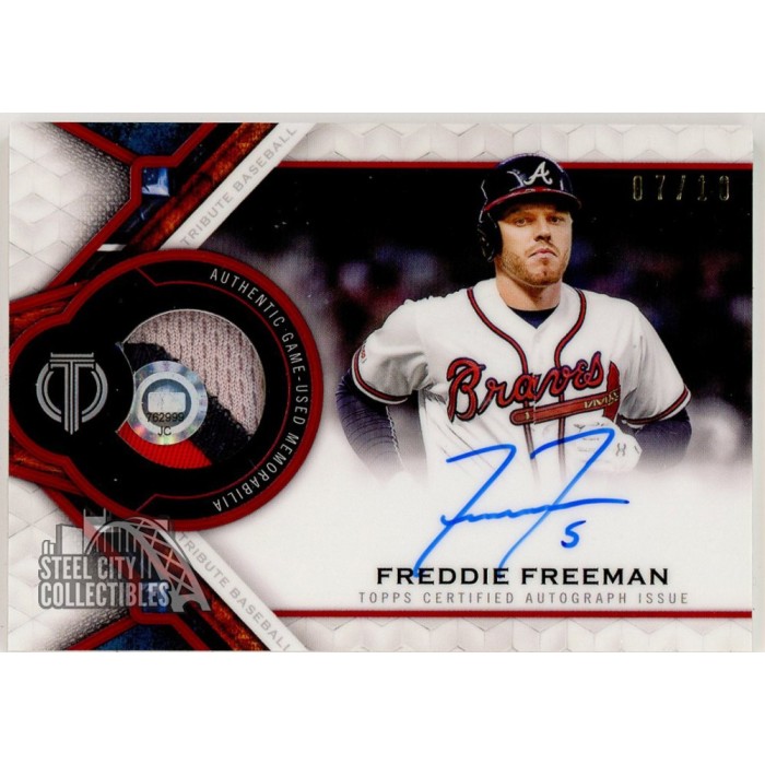 Freddie Freeman 2021 Topps Tribute Patch Autograph Card #AP-FF 07/10 ...