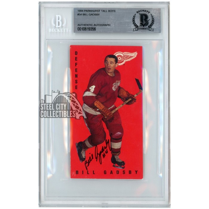 Bill Gadsby 1994-95 Parkhurst Tall Boys Autograph Card #54 BAS | Steel ...