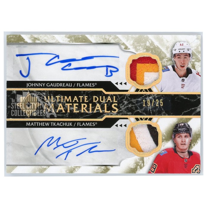 Johnny Gaudreau Matthew Tkachuk 2018-19 Upper Deck Ultimate Dual ...