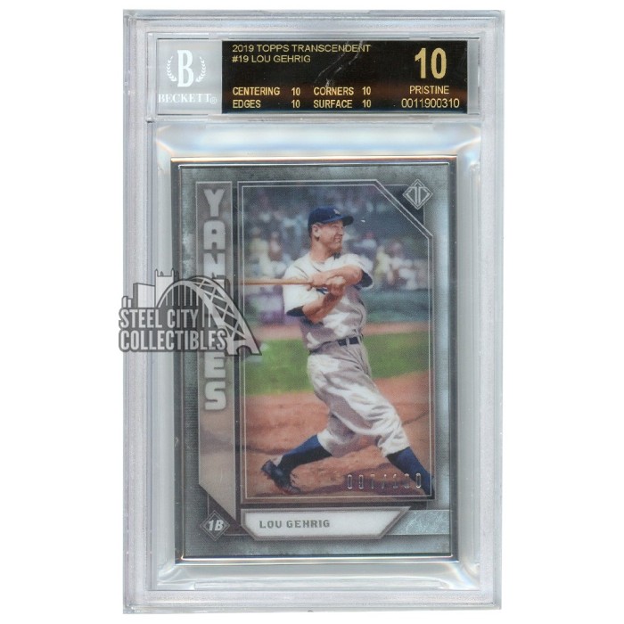 Lou Gehrig 2019 Topps Transcendent Card #19 097/100 BGS 10 Pristine ...
