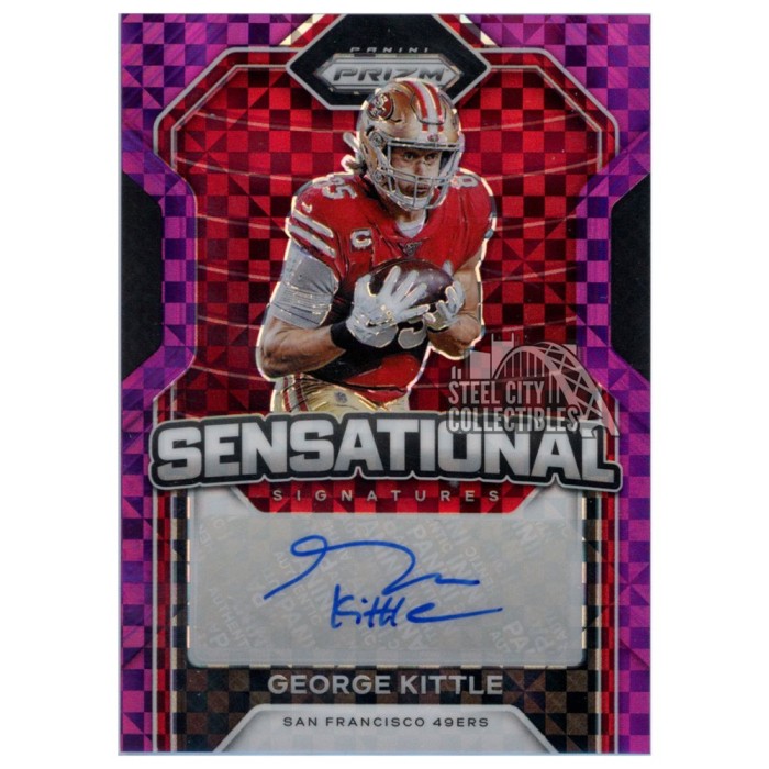 George Kittle 2020 Panini Prizm Sensational Signatures Purple Power ...