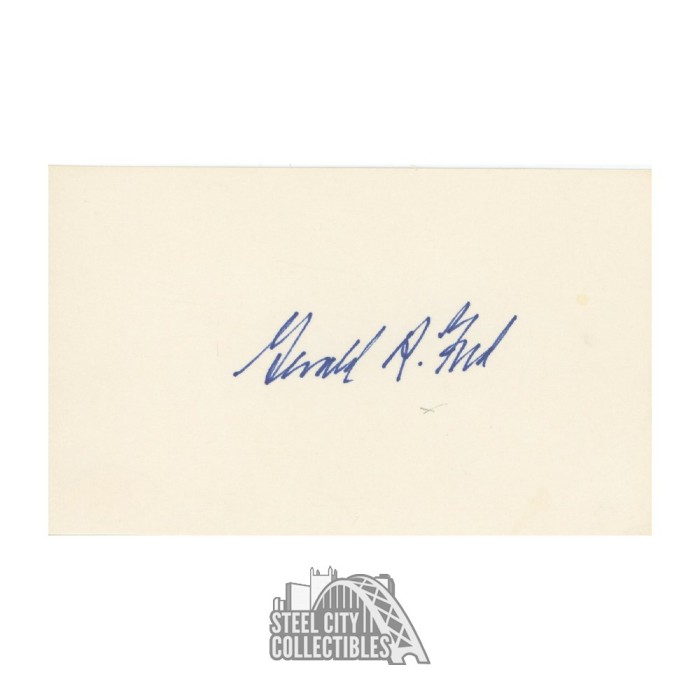 Gerald Ford Autographed Index Card - PSA/DNA LOA | Steel City Collectibles