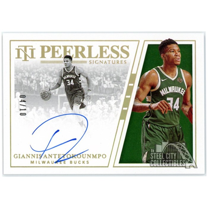 Giannis Antetokounmpo 2019-20 Panini National Treasures Peerless ...