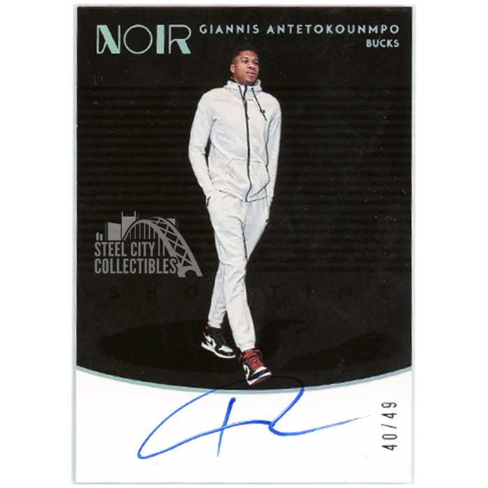 Giannis Antetokounmpo 2018-19 Panini Noir Showtime Signatures Autograph ...