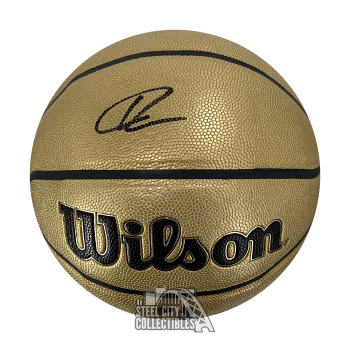 Giannis Antetokounmpo Autographed Wilson Gold Edition Basketball - BAS ...