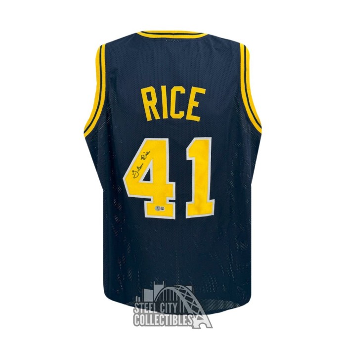 Glen Rice Autographed Michigan Custom Navy Basketball Jersey - BAS ...