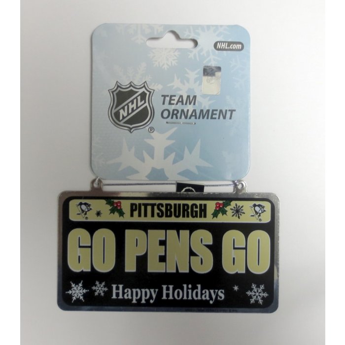 Pittsburgh Penguins "Go Pens Go" License Plate Ornament | Steel City ...