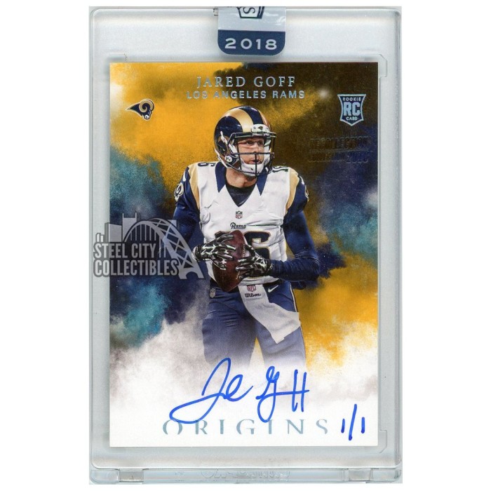 Jared Goff 2018 Panini Honors 2016 Origins Rookie Autograph Card #101 1 ...