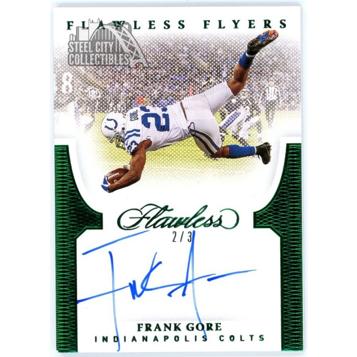 Frank Gore 2021 Panini Flawless Flyers Emerald Autograph Card #FLY-FGO ...