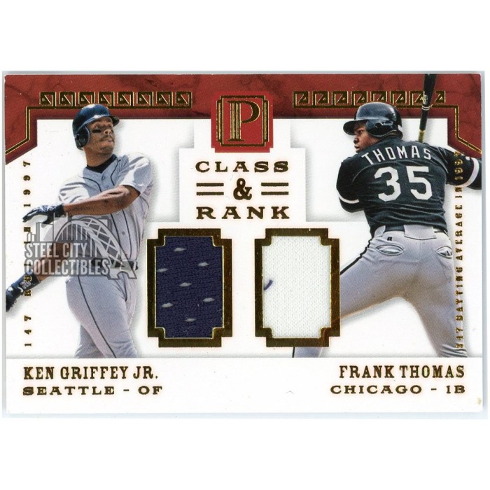 Ken Griffey Jr Frank Thomas 2016 Pantheon Class & Rank Game-Used Jersey ...